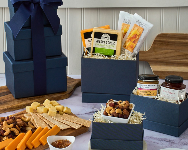 Gourmet Gift Baskets – Cracker & Cheese Tower | Goody
